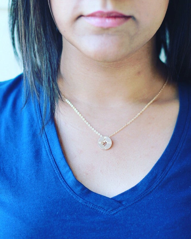 COMPASS PENDANT – Purple Lily